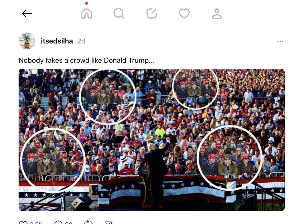 FACT CHECK: Threads Image That Claims Trump Faked Crowd Size At Rally ...