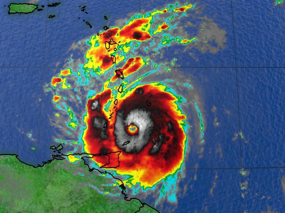 Very dangerous Category 4 Hurricane Beryl moves through the Atlantic