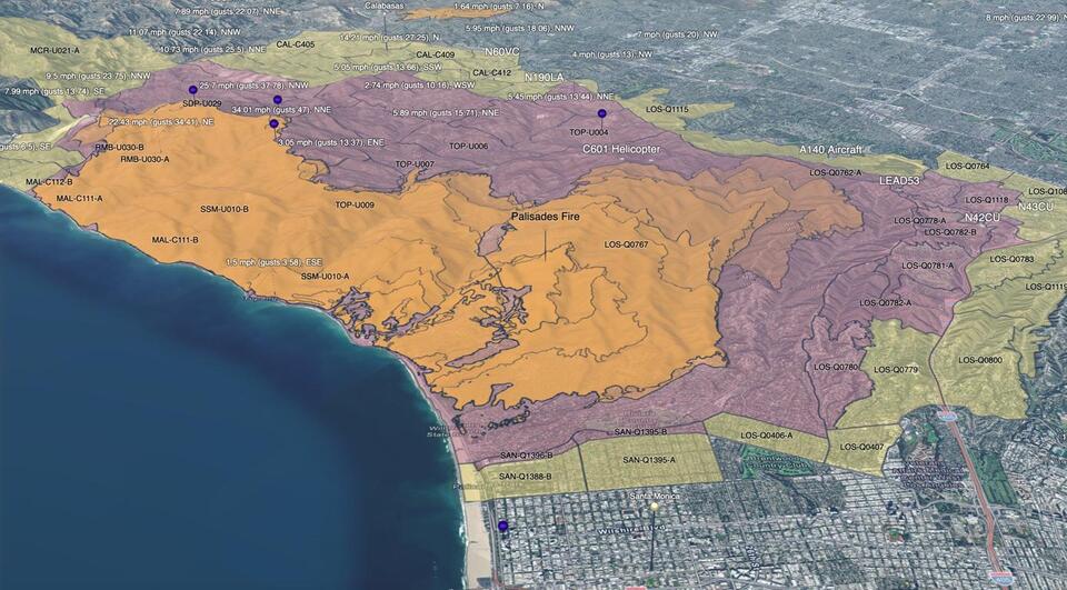 Interactive map shows perimeters, evacuation zones for L.A. fires ...