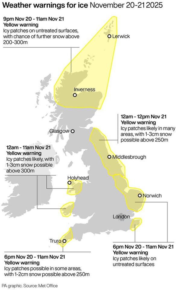 UK school closures after cold weather spell brings snow and ice - NewsBreak