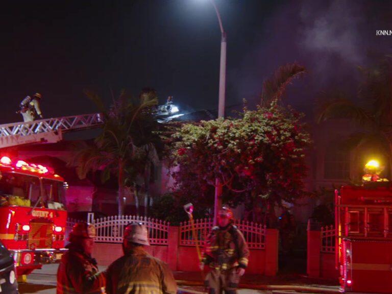 Firefighters Extinguish Flames Burning 2-Story Home in Rosemead
