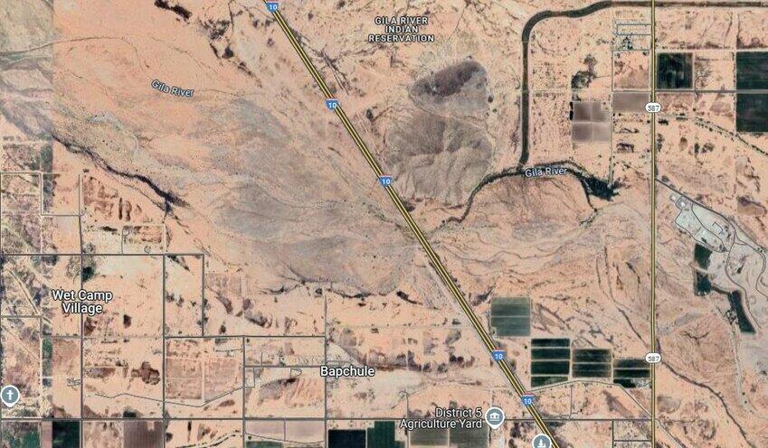 Gila River bridge, near Chandler, site of I-10 lane closure Tuesday ...