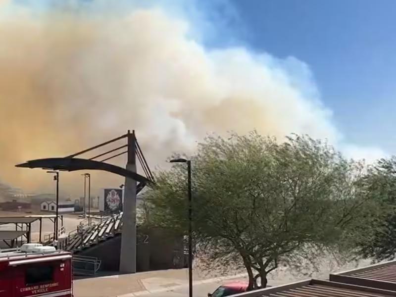 Crews control third alarm fire at mulch manufacturing plant in Phoenix