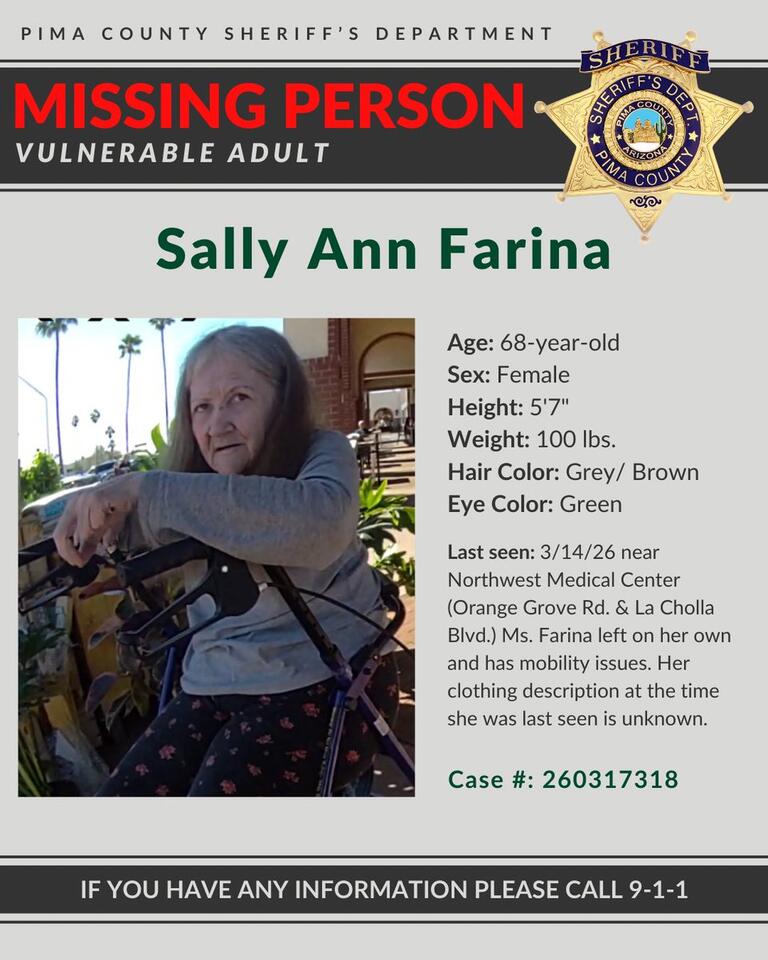 Missing person alert for Sally Ann Farina - NewsBreak