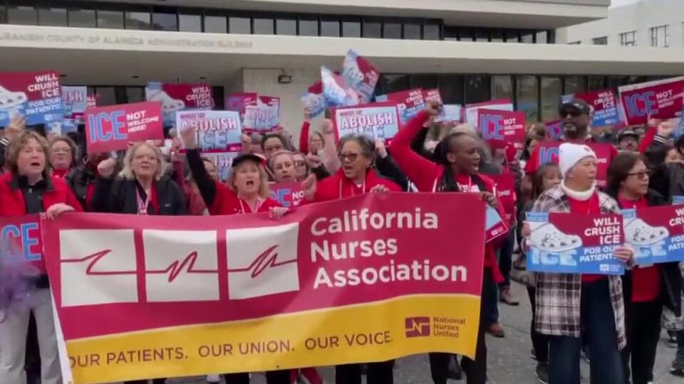 Bay Area nurses protest ICU nurse Alex Pretti's killing - NewsBreak