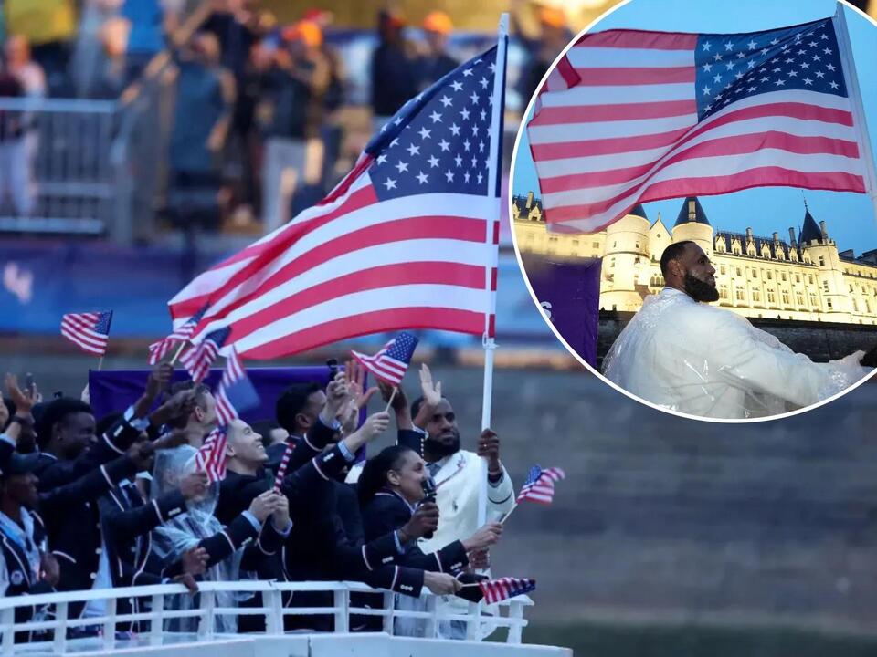 LeBron James majestically carries American flag at 2024 Olympics ...
