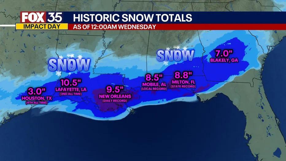 Florida snow forecast: Record snow totals expected as winter system ...