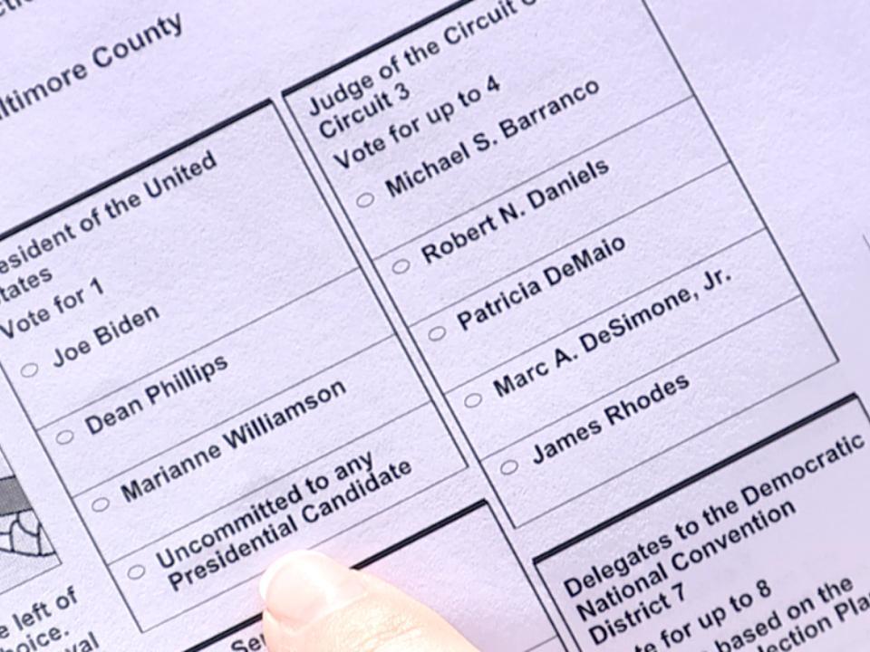 The 'Uncommitted' vote in Maryland