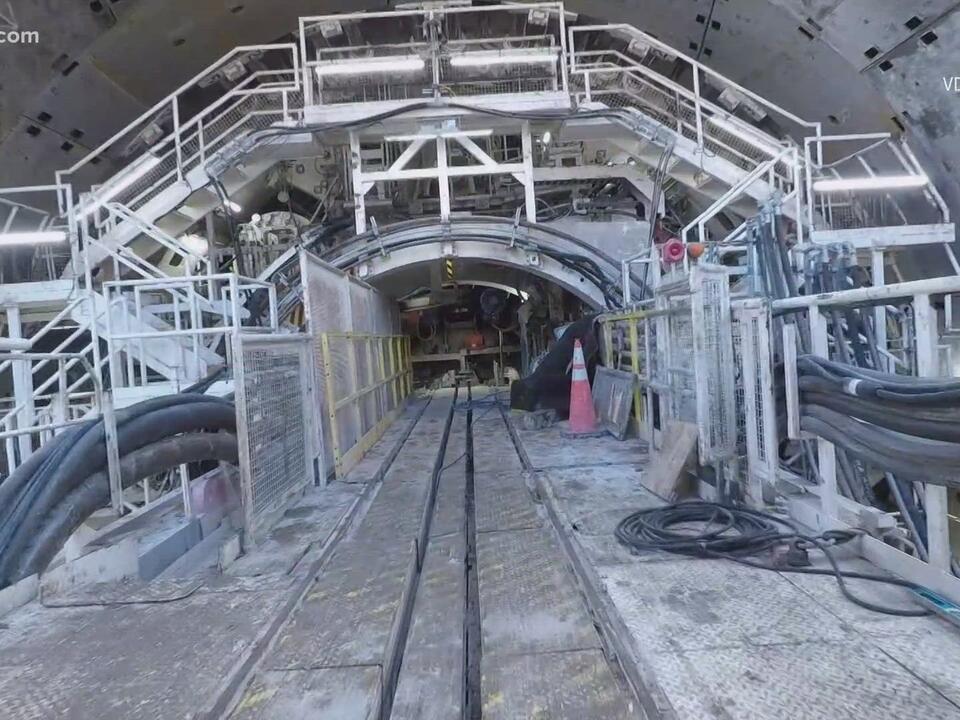Mary the Tunnel Boring Machine heads east on the HRBT