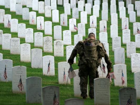 Biden marks Memorial Day with somber speech at Arlington National Cemetery