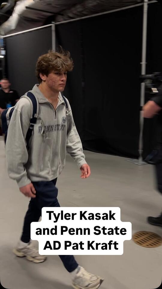 Penn State’s Tyler Kasak and Athletic Director Pat Kraft arrive for the finals - NewsBreak