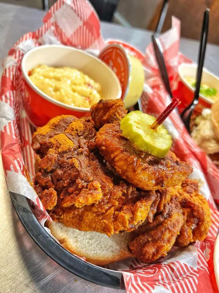 Traditional Nashville Hot Chicken With Six Heat Levels Including One ...