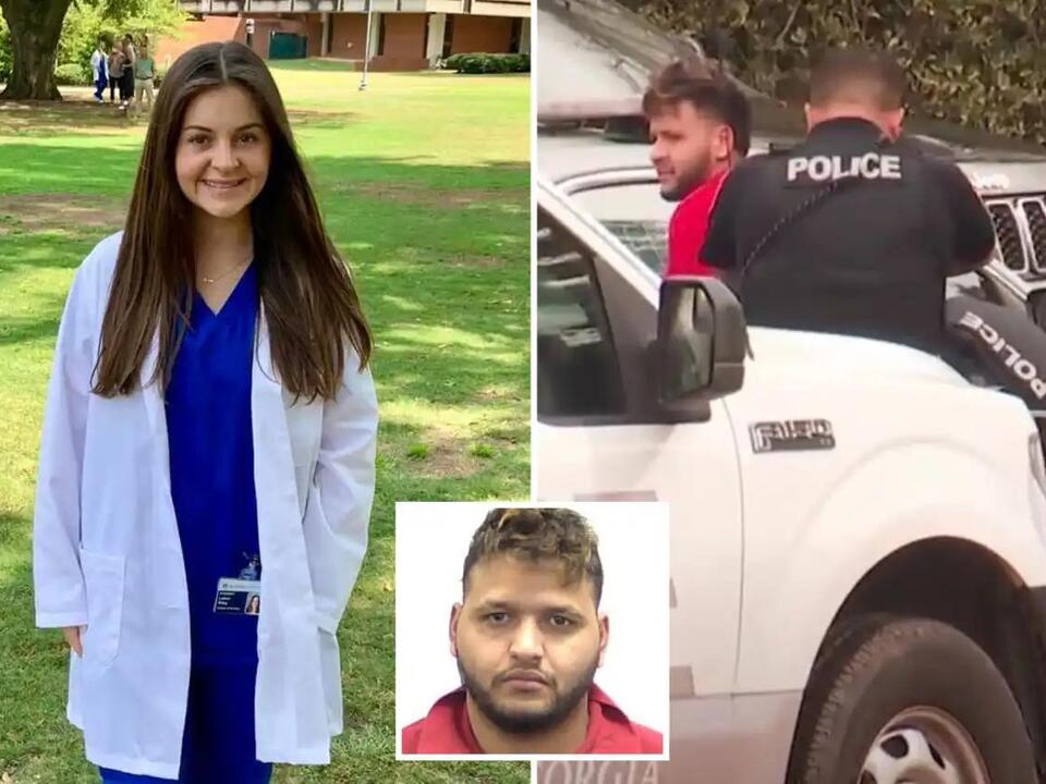 Moment Laken Riley Murder Suspect Jose Antonio Ibarra 26 Is Placed In