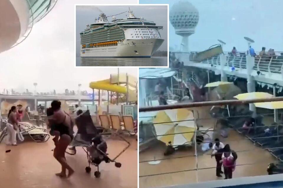 Dramatic video shows Royal Caribbean cruise ship passengers panic ...