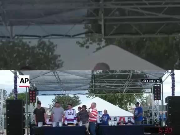 Competitive eater Joey “Jaws” Chestnut took his hot dog-downing talents ...