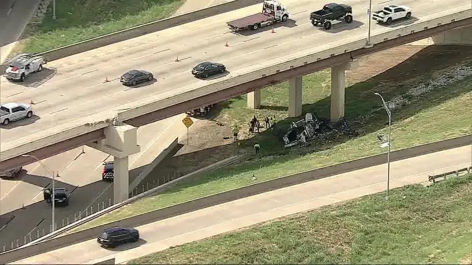 Truck falls from bridge on Hwy. 121 in Grapevine - NewsBreak