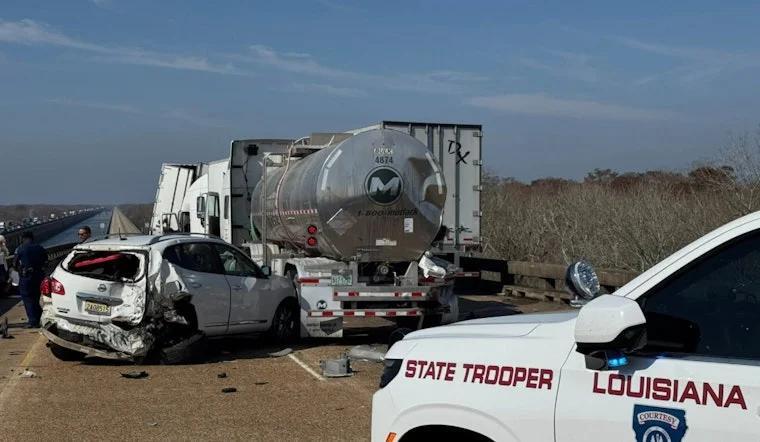 Basin Bridge Pileup Brings I-10 West To A Screeching Halt Near Butte La ...