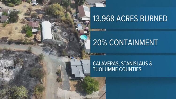 September Lightning Complex Fire burns acres in Tuolumne, Calaveras ...
