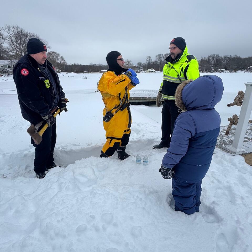 Firemen in Rhode Island rescue goose stuck in ice on local pond - NewsBreak