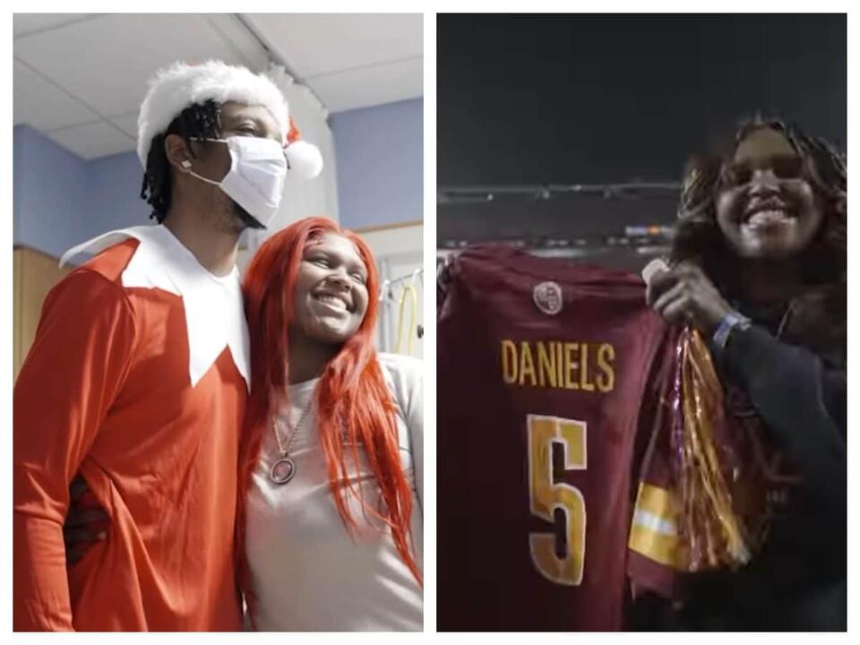 ‘I forgot I had cancer’: NFL star Jayden Daniels grants wish of cancer ...