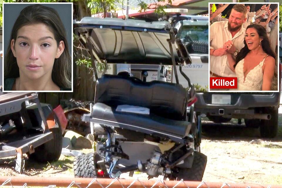 Haunting footage shows mangled vehicle after bride Sam Hutchinson killed in wedding night crash ...