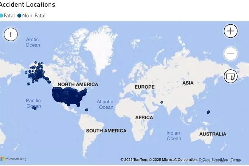 Map shows five US states with worst airspaces prone to aerial crashes ...