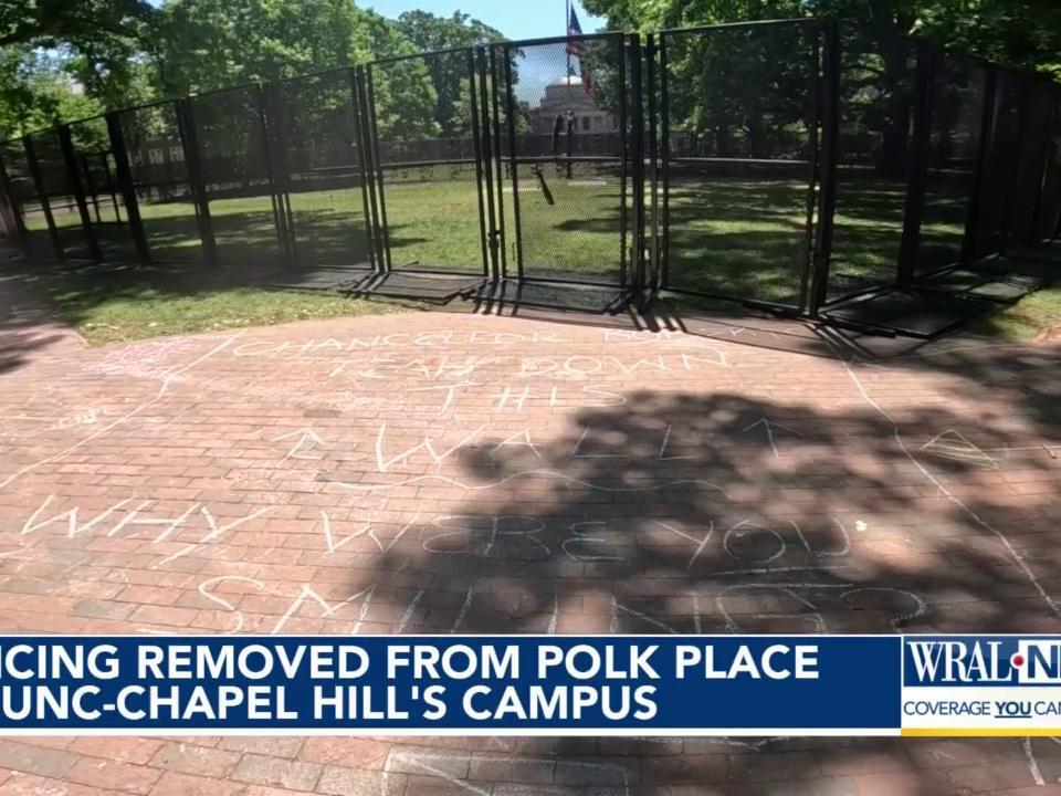 Fencing put up around Polk Place due to pro-Palestinian protests at UNC ...