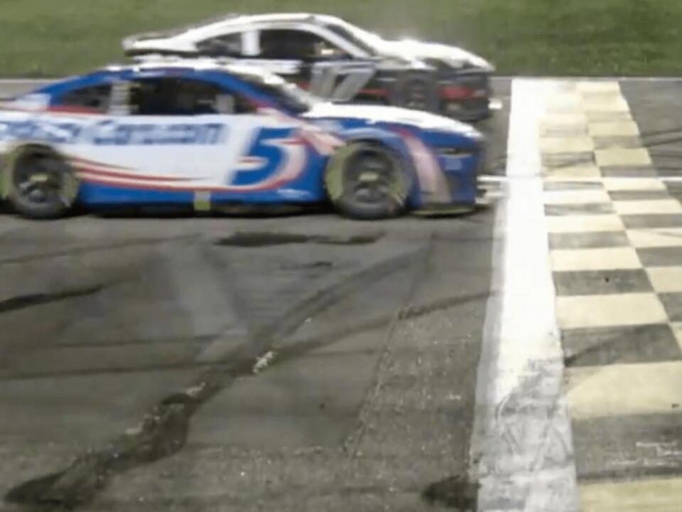 Kyle Larson Edges Out Chris Buescher For The Win At Kansas In The ...
