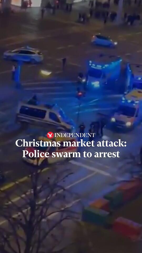 Eyewitness footage from a nearby building shows police swarming an individual and arresting them ...