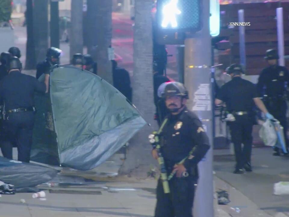 Pro-Palestinian Tent Encampment at Los Angeles City Hall Removed by LAPD