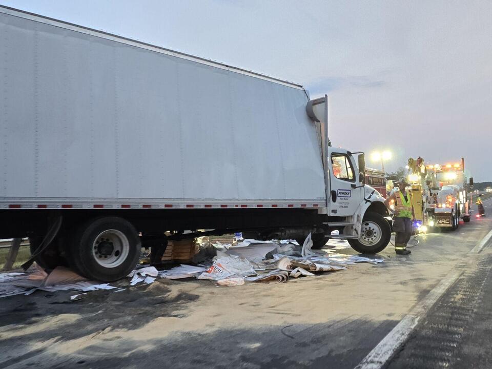 Box Truck Crash Blocks Thruway Westbound Near Verona