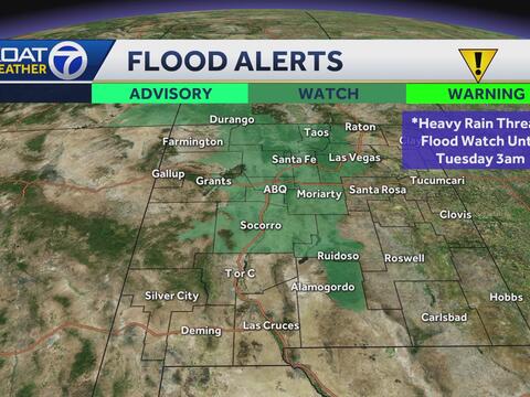 Flash Flood Watch: Timing when the rain will impact Albuquerque