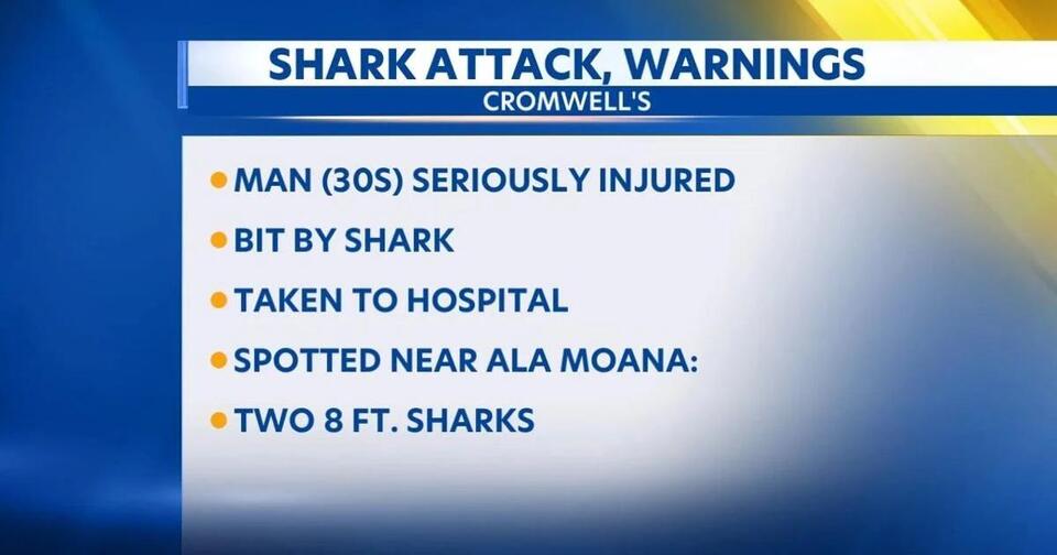 Shark bite at Cromwells Beach sends man to hospital; prompts warning ...