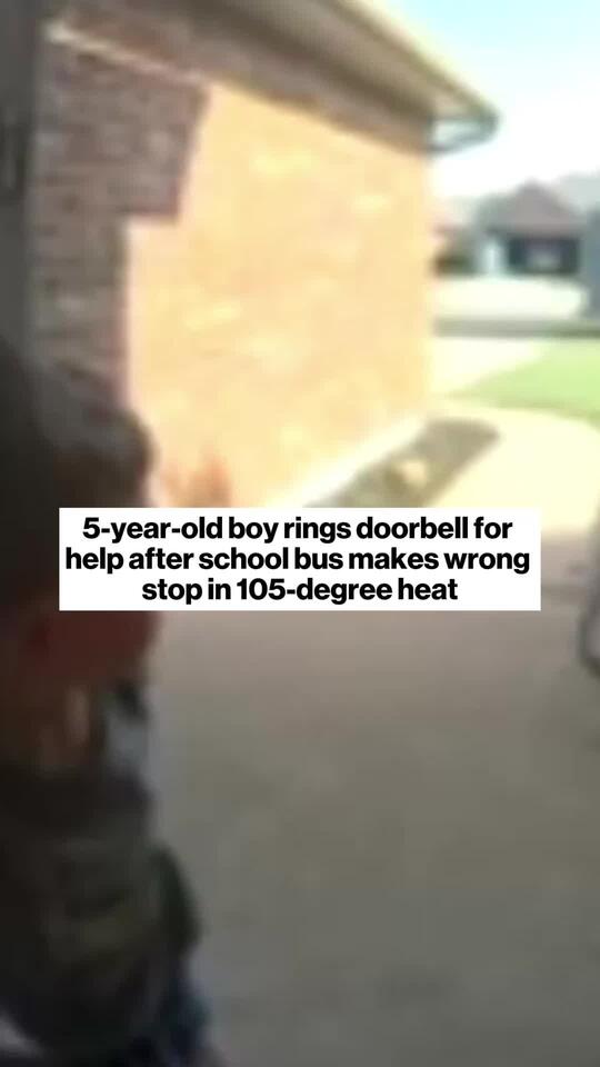 5-year old boy rings a doorbell for help after his school bus makes a ...