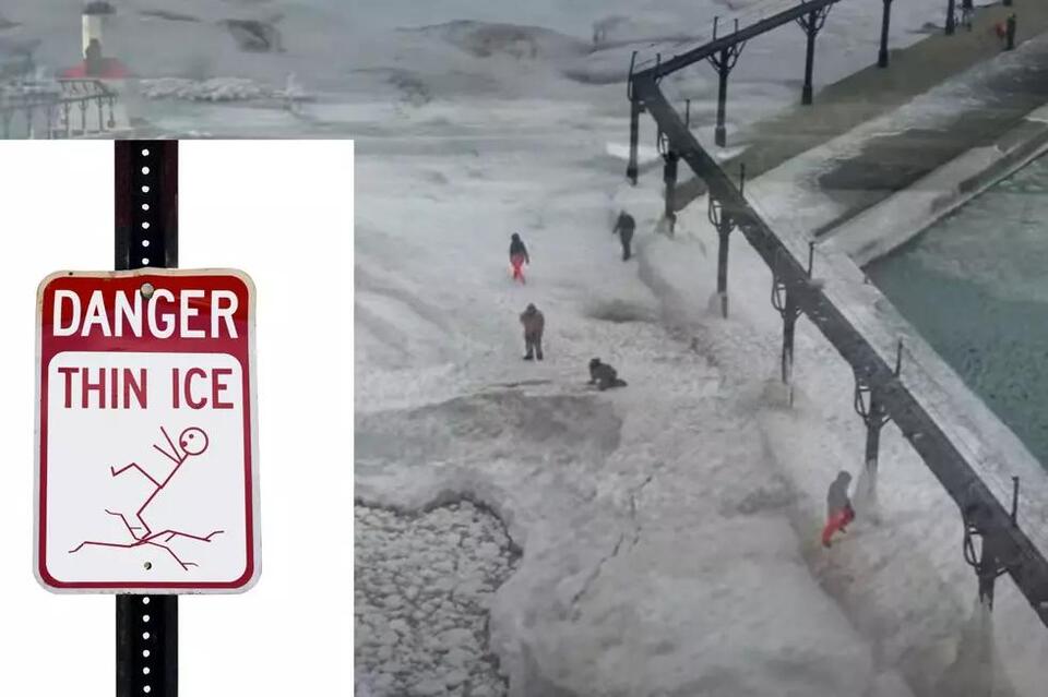 Watch Police Shoo Family off Unsafe Lake Michigan Ice - NewsBreak
