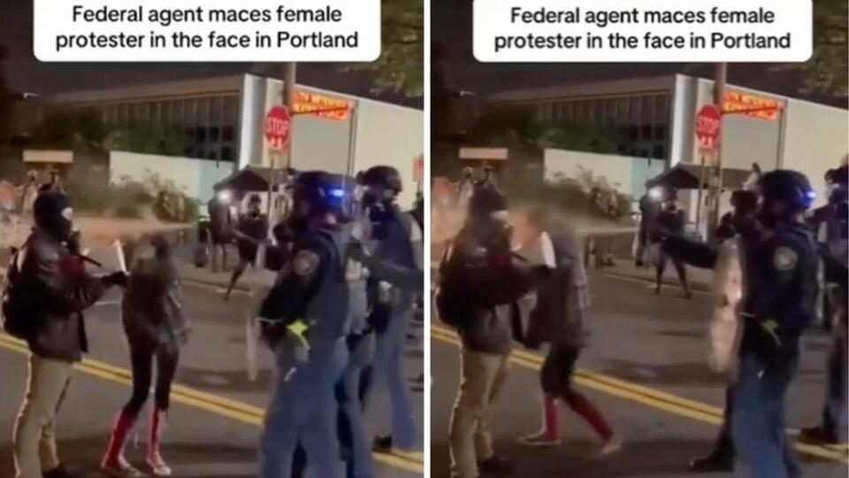 Oregon Chaos: Federal Agent Caught on Video Blasting Woman With Mace ...