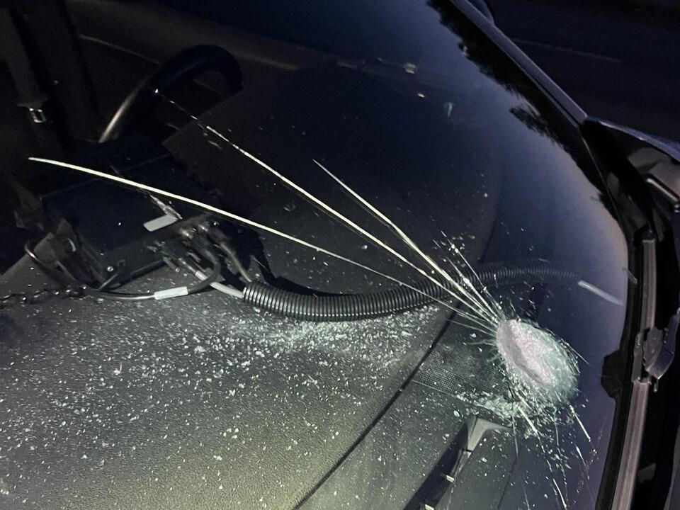OSP searching for person responsible for hitting trooper car with rock