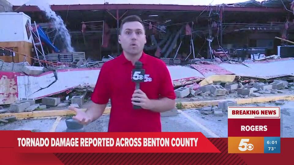 Apparent tornado damage seen near downtown Rogers, Arkansas - NewsBreak