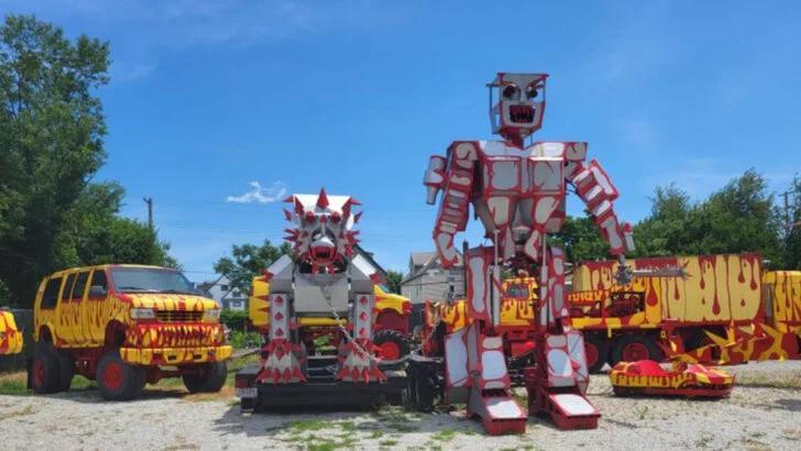 An Ohio playground filled with giant robots and trucks that turns a ...