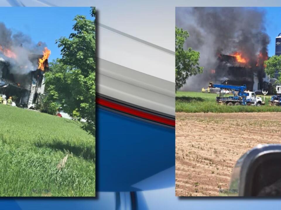 Crews battling large structure fire near Ovid