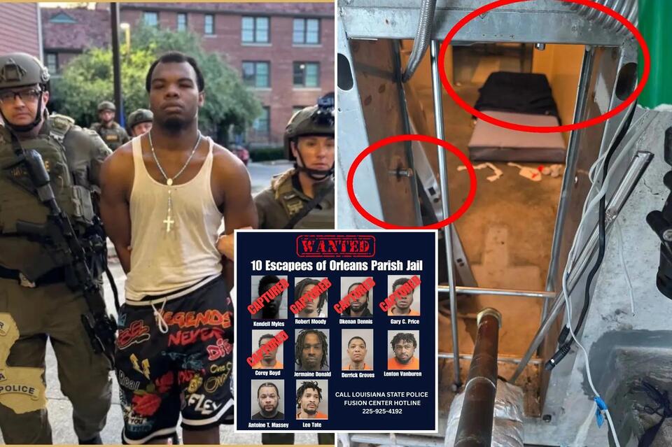 Fifth escaped inmate from New Orleans jail recaptured after days on the ...
