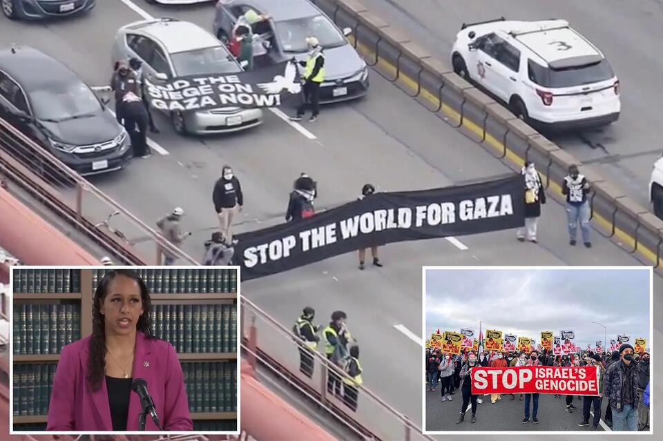 Anti-Israel protesters who blocked Golden Gate Bridge for hours ...