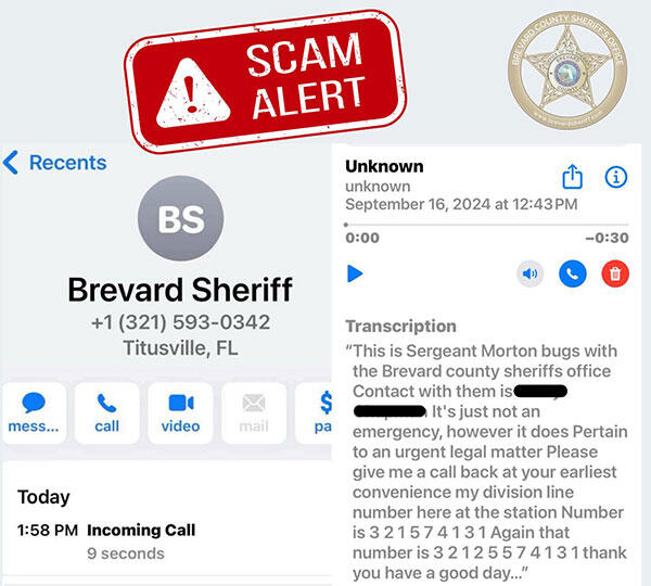 SCAM ALERT: Brevard County Sheriff’s Office Warns Residents About ...