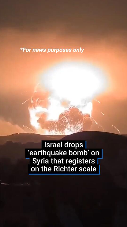 Israel drops earthquake bomb on syria that registers on the Richter ...