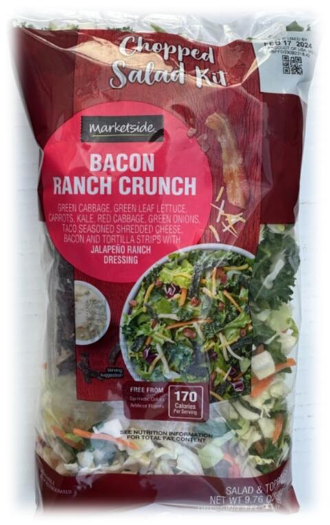 Braga Fresh Issues Voluntary Recall of Marketside Bacon Ranch Crunch ...
