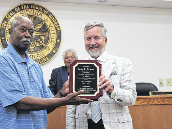 Outgoing Wagram attorney Jerry Bruner honored for years of service