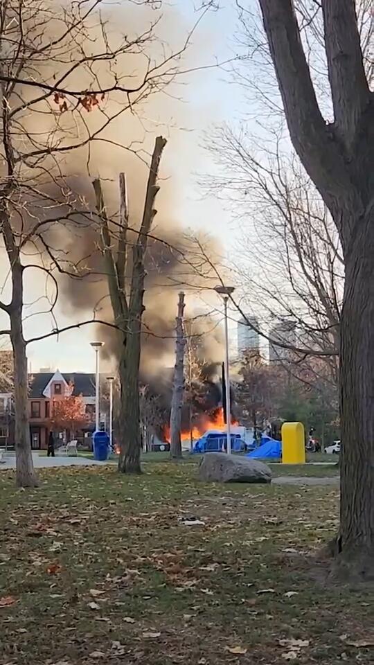 Homeless camp catches fire and burns down home next to it. Three pets ...
