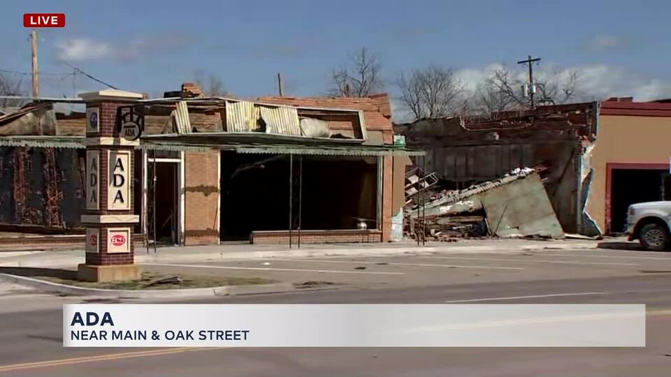 Tuesday morning storms cause buildings to collapse in Ada - NewsBreak