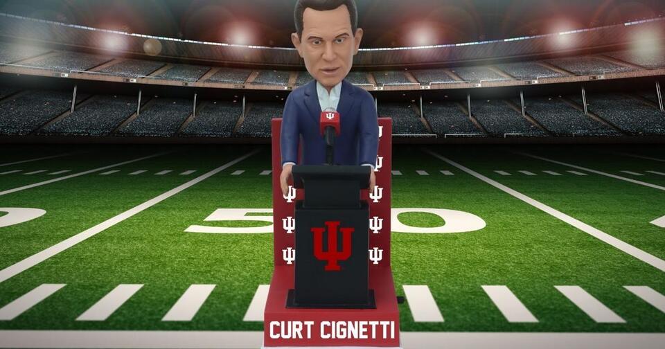 Indiana football coach Curt Cignetti gets first-ever bobblehead - NewsBreak