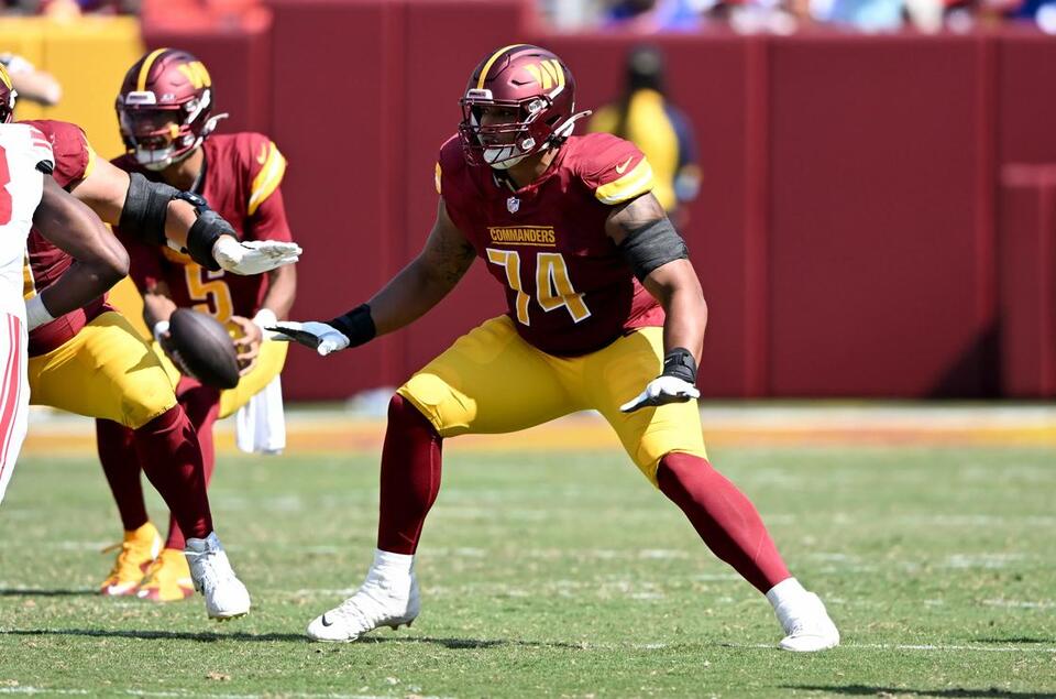 Brandon Coleman praises Cornelius Lucas, Commanders O-line for his ...